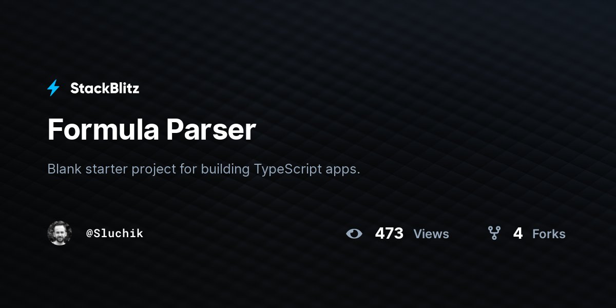 Formula Parser - StackBlitz Formula Parser - StackBlitz