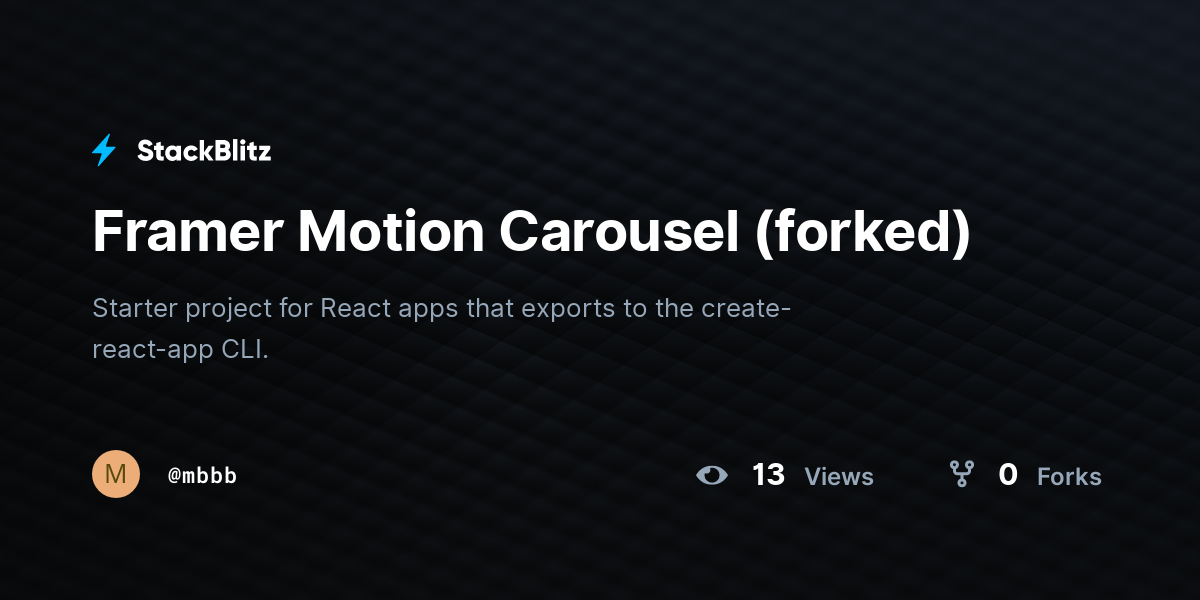 Framer Motion Carousel (forked) - StackBlitz