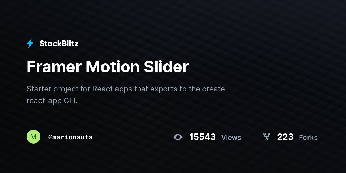 Framer Motion Slider - StackBlitz