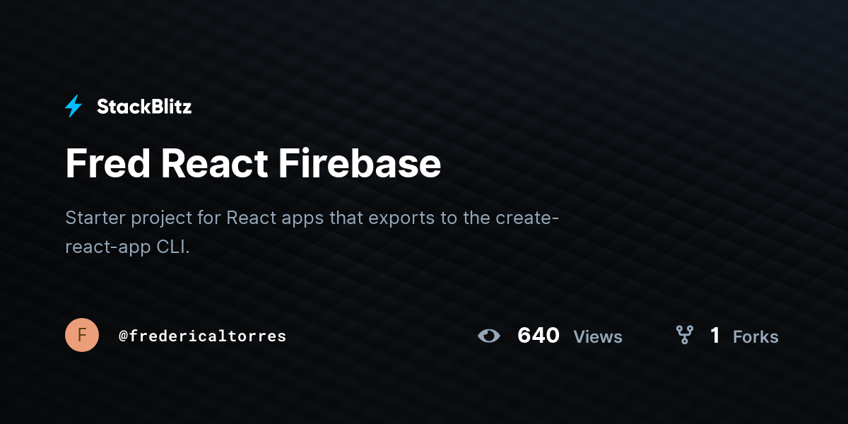 Fred React Firebase - StackBlitz