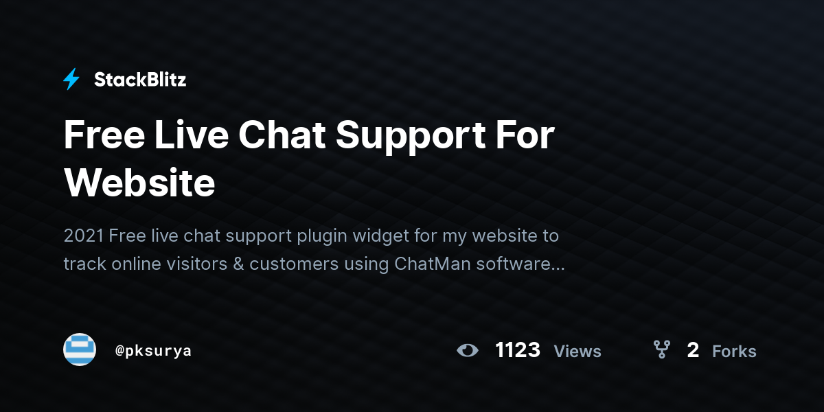 Free Live Chat Support For Website - StackBlitz