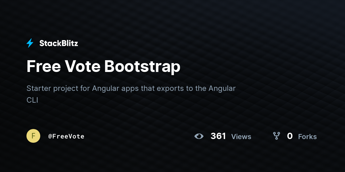 Free Vote Bootstrap - StackBlitz