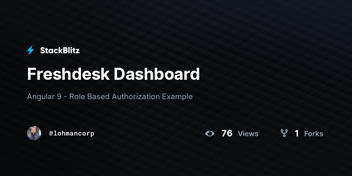 Freshdesk Dashboard Stackblitz