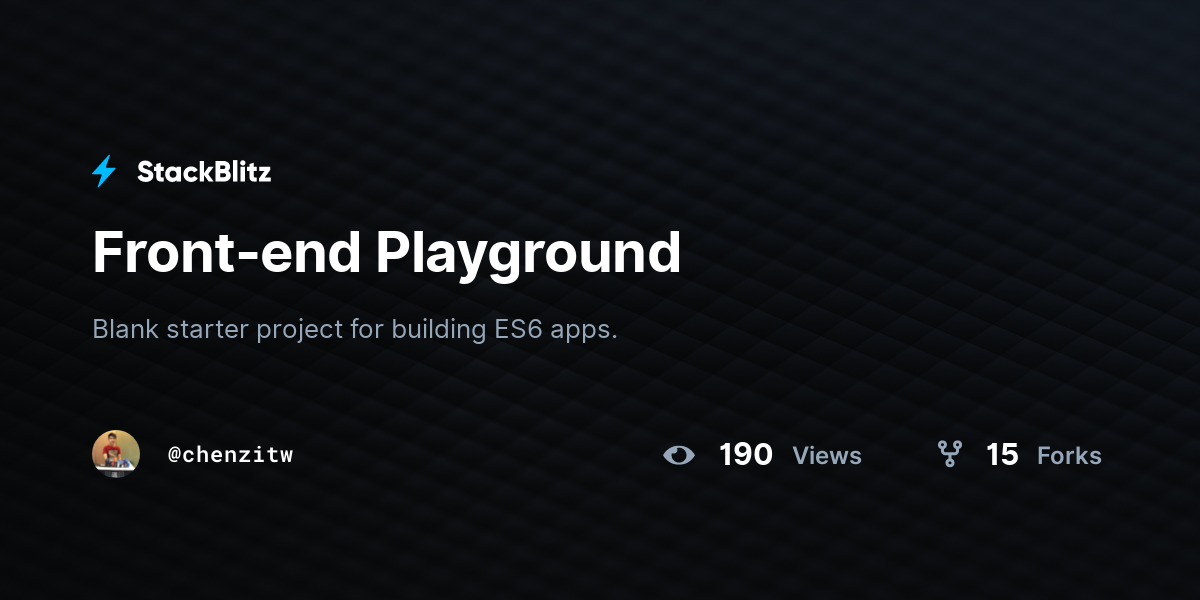 Front-end Playground - StackBlitz