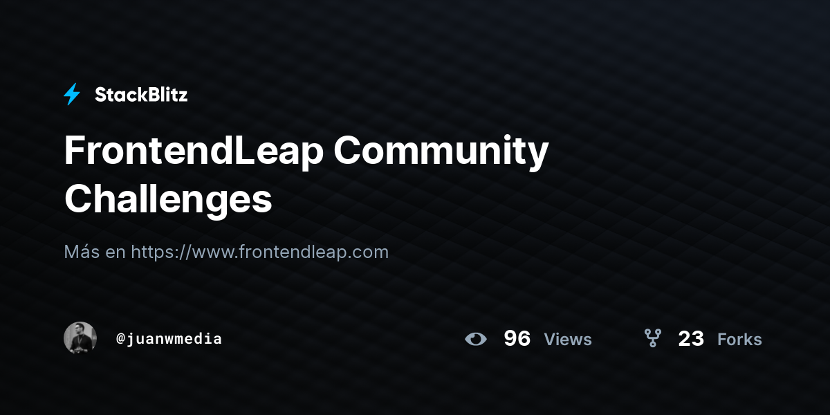 FrontendLeap Community Challenges - StackBlitz