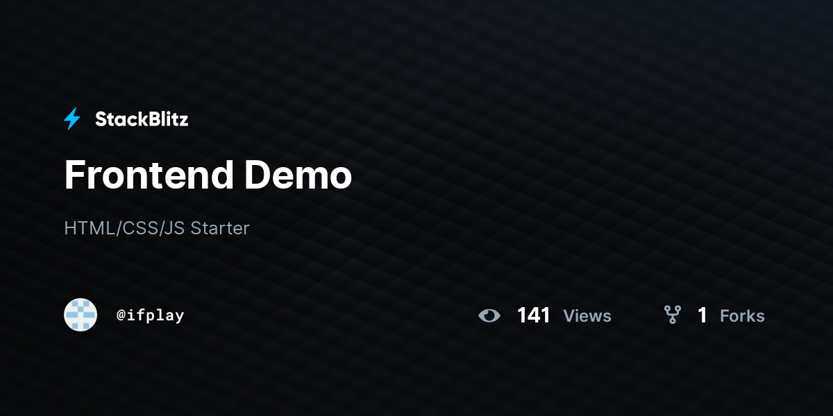 Frontend Demo - StackBlitz
