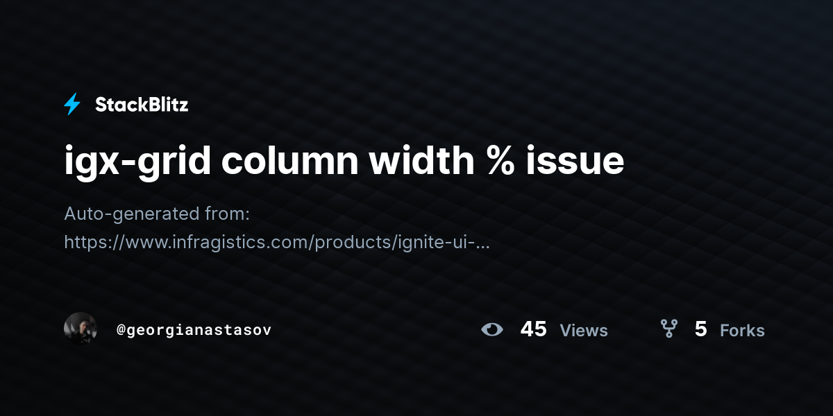 igx-grid column width % issue - StackBlitz