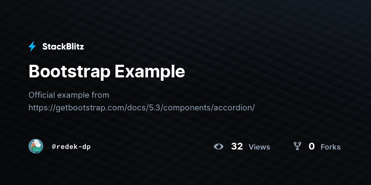 Bootstrap Example - StackBlitz