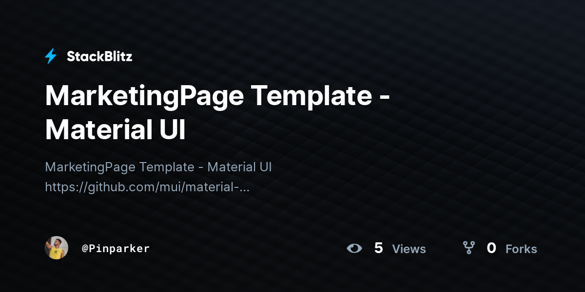 MarketingPage Template - Material UI - StackBlitz
