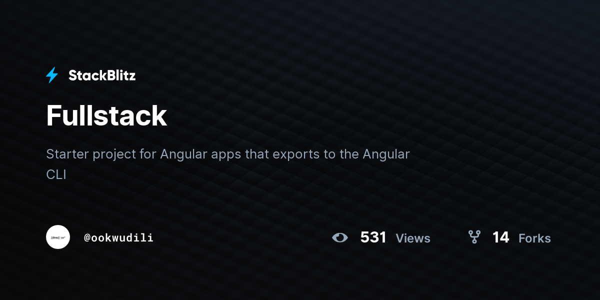 Fullstack - StackBlitz
