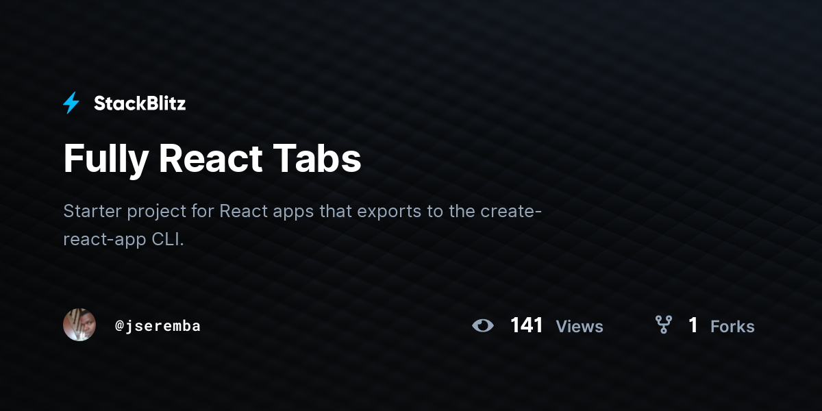 Fully React Tabs - StackBlitz