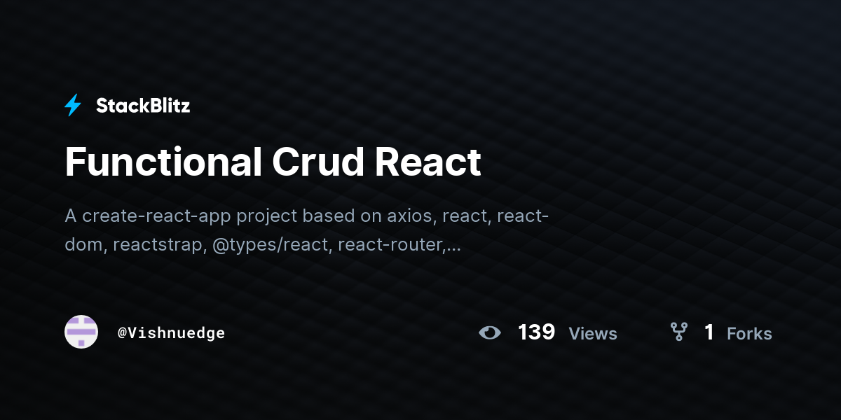 Functional Crud React - StackBlitz