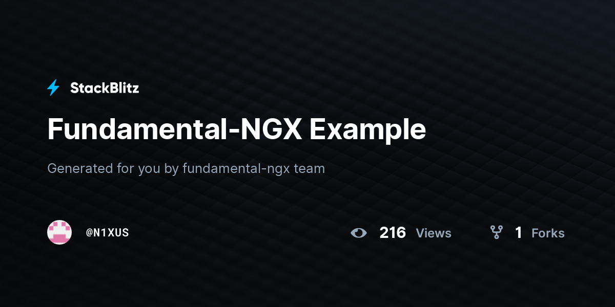 Fundamental-NGX Example - StackBlitz