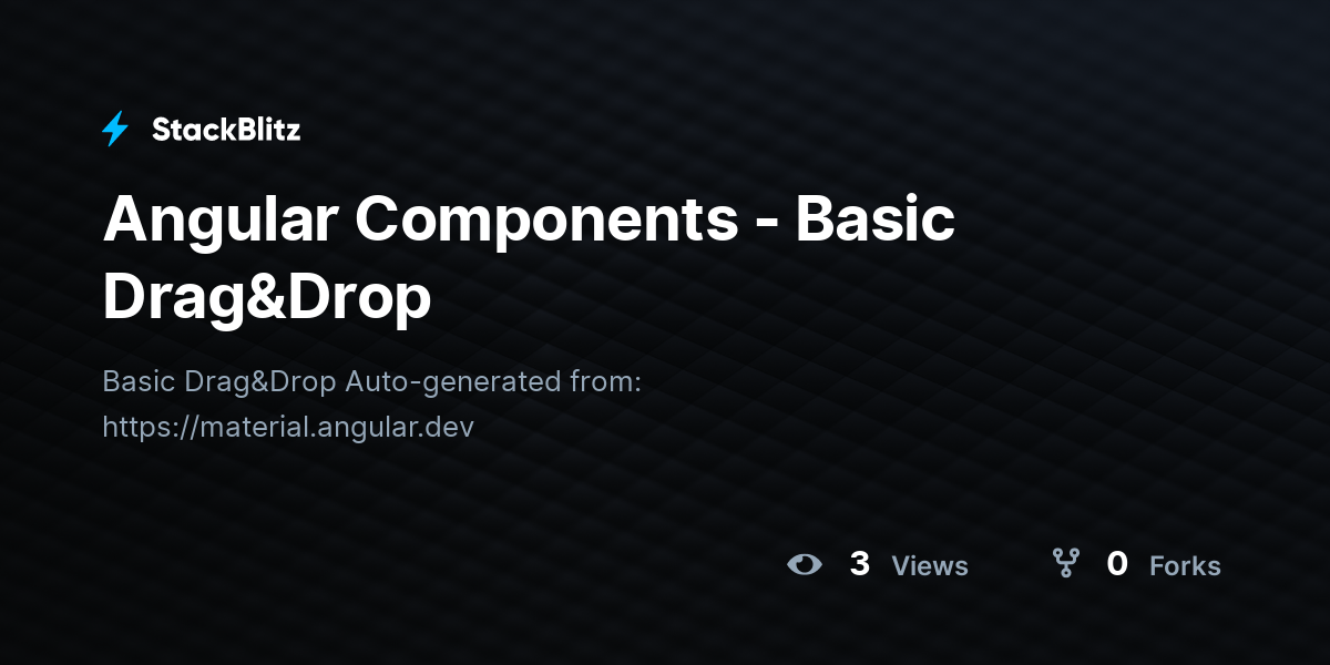 Angular Components - Basic Drag&Drop - StackBlitz