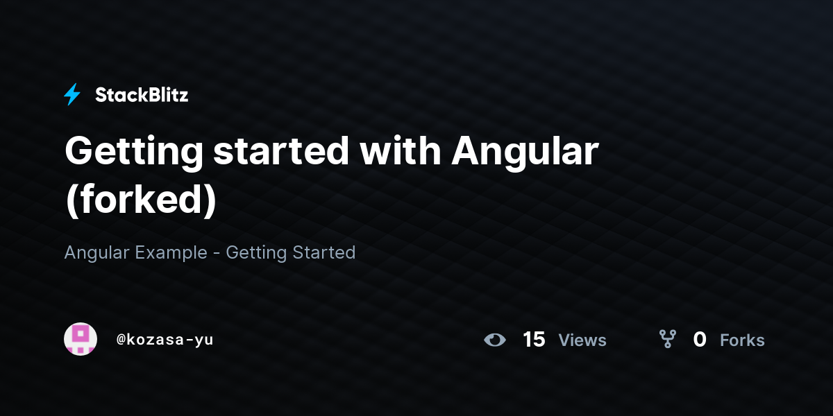 Getting started with Angular (forked) - StackBlitz