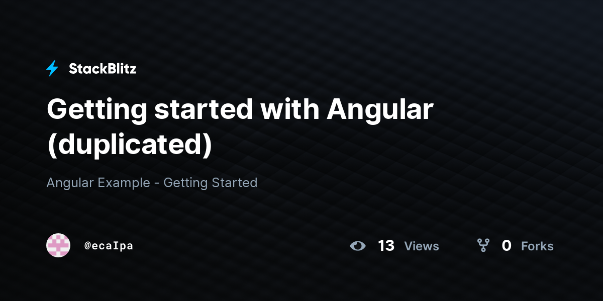 Getting started with Angular (duplicated) - StackBlitz