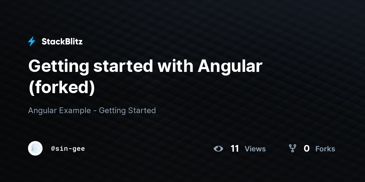 Getting started with Angular (forked) - StackBlitz