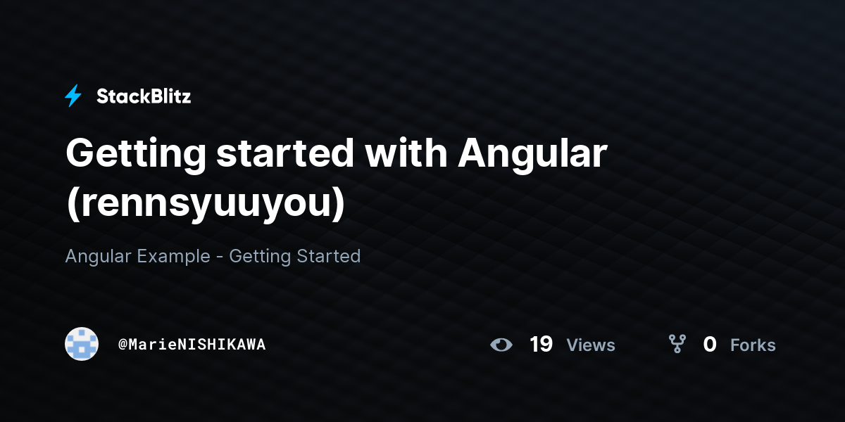 Getting started with Angular (rennsyuuyou) - StackBlitz