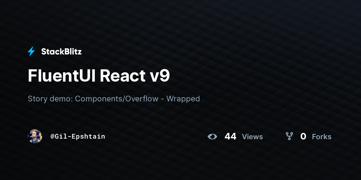 FluentUI React v9 - StackBlitz