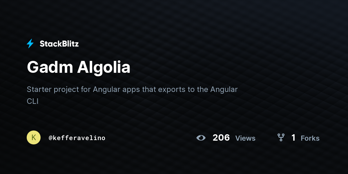 Gadm Algolia - StackBlitz
