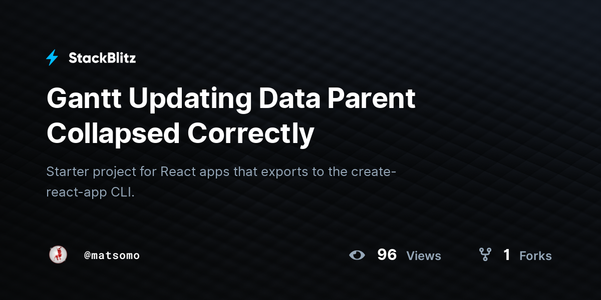 Gantt Updating Data Parent Collapsed Correctly - StackBlitz Gantt Updating Data Parent Collapsed Correctly - StackBlitz