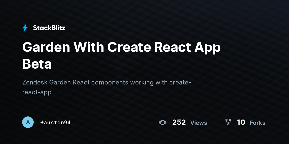 Garden With Create React App Beta - StackBlitz