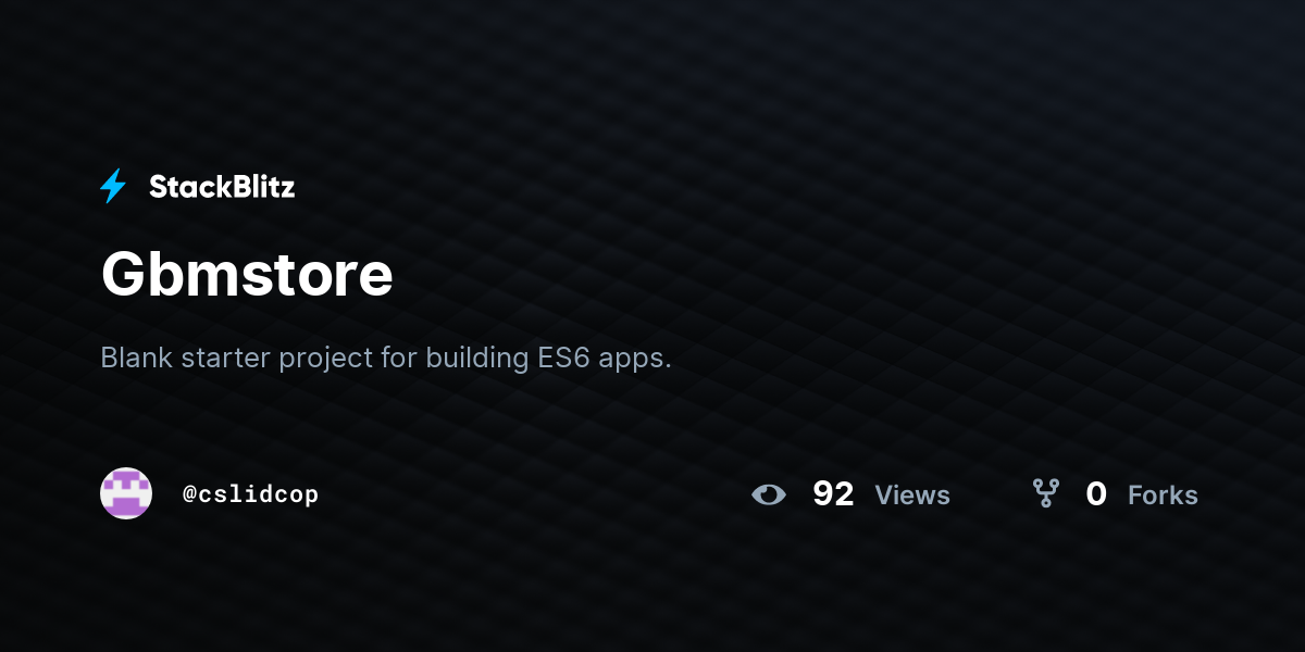 Gbmstore Stackblitz