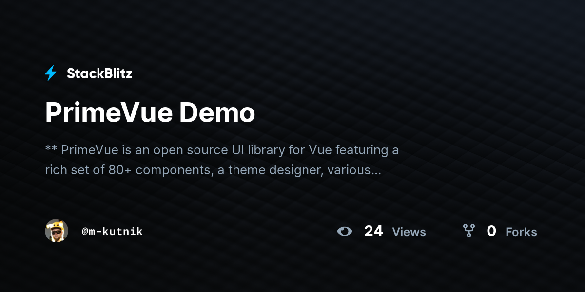 PrimeVue Demo - StackBlitz
