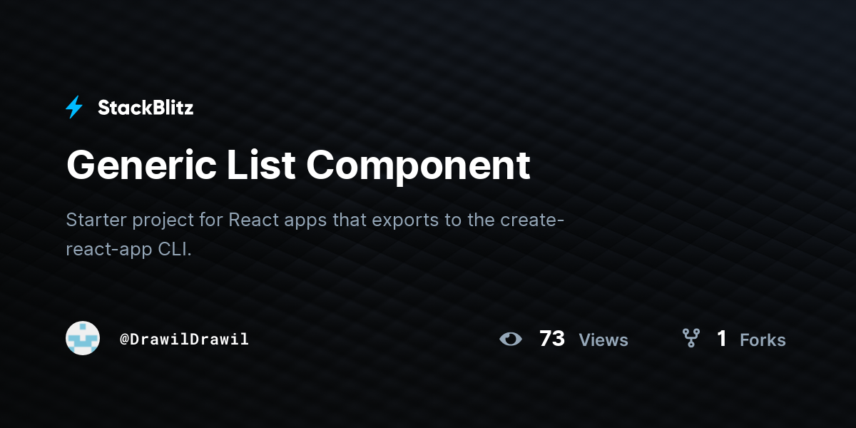 Generic List Component - StackBlitz