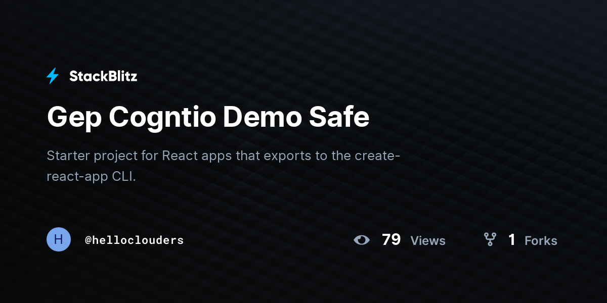Gep Cogntio Demo Safe - StackBlitz