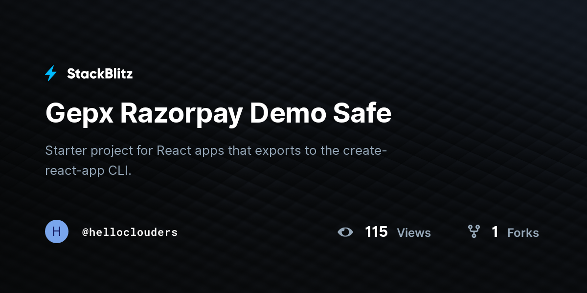 Gepx Razorpay Demo Safe - StackBlitz