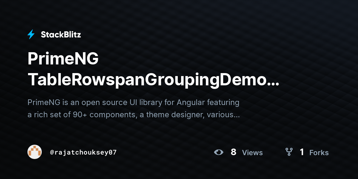 PrimeNG TableRowspanGroupingDemo (forked) - StackBlitz