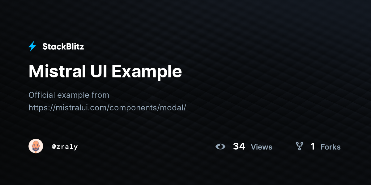 Mistral UI Example - StackBlitz