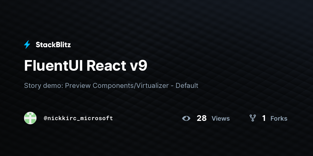 FluentUI React v9 - StackBlitz