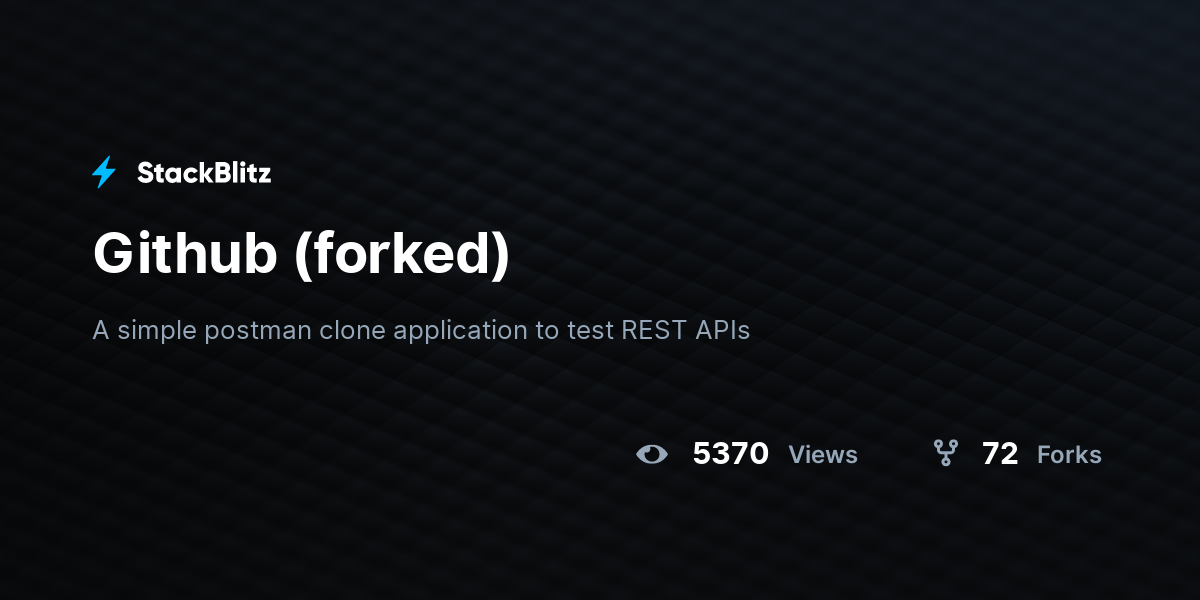 Github (forked) - StackBlitz