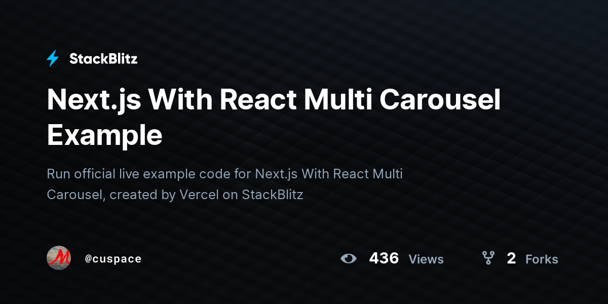Next.js With React Multi Carousel Example - StackBlitz