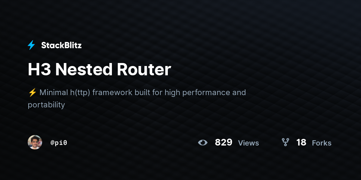 H3 Nested Router - StackBlitz