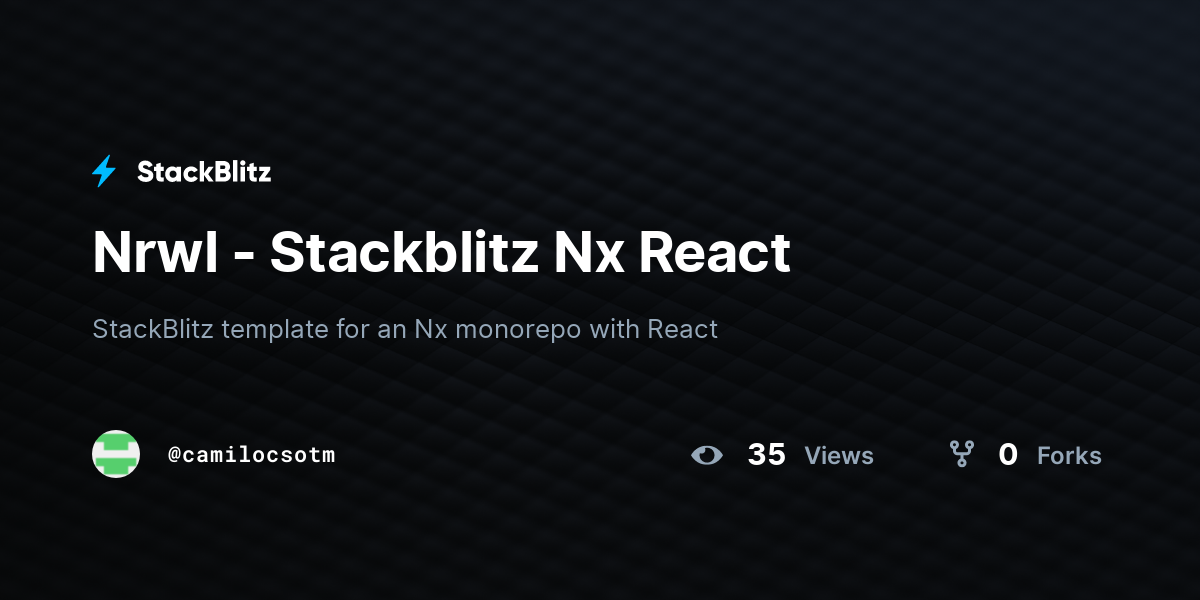 Nrwl - Stackblitz Nx React - StackBlitz