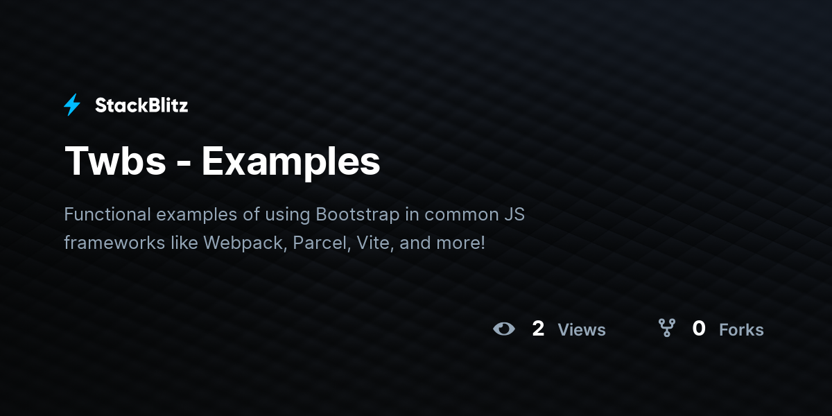 Twbs - Examples - StackBlitz