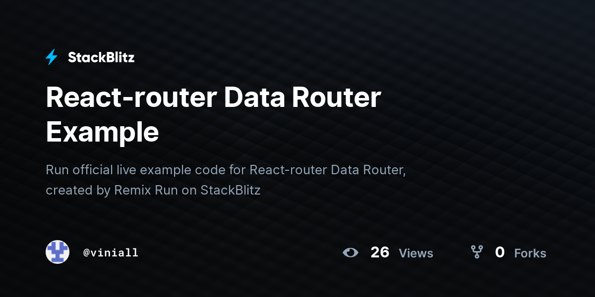 React-router Data Router Example - StackBlitz