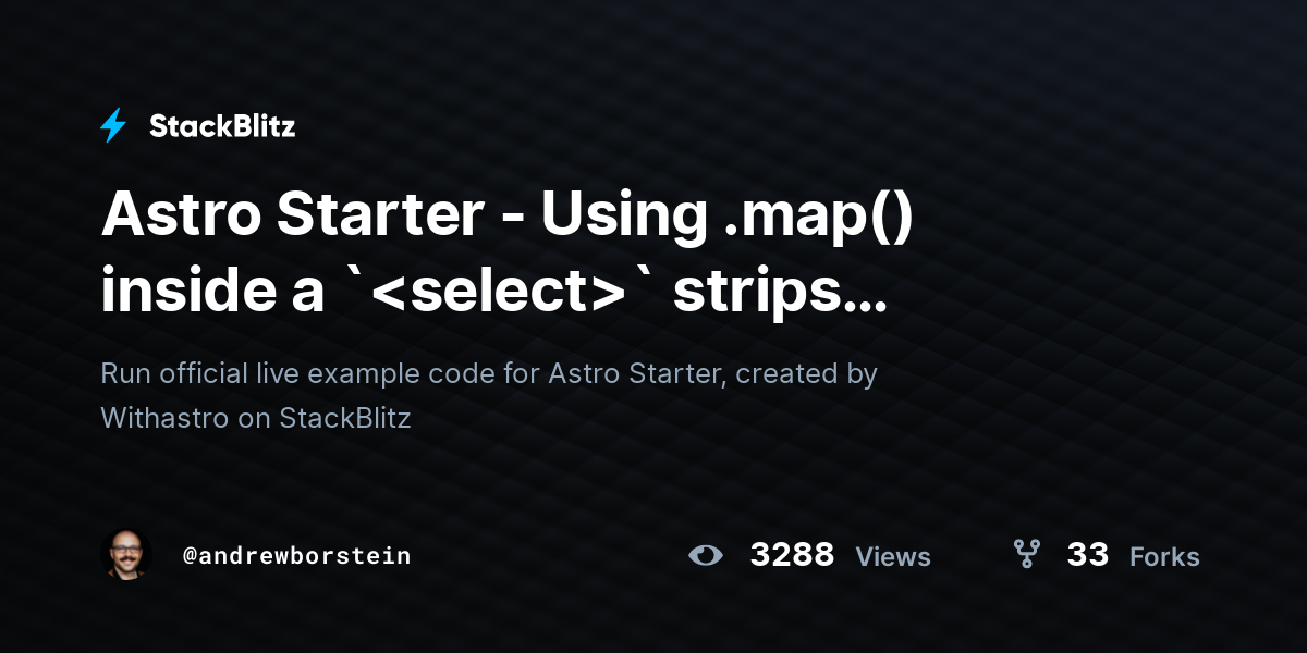 Astro Starter - Using .map() inside a ` ` strips subsequent markup ...
