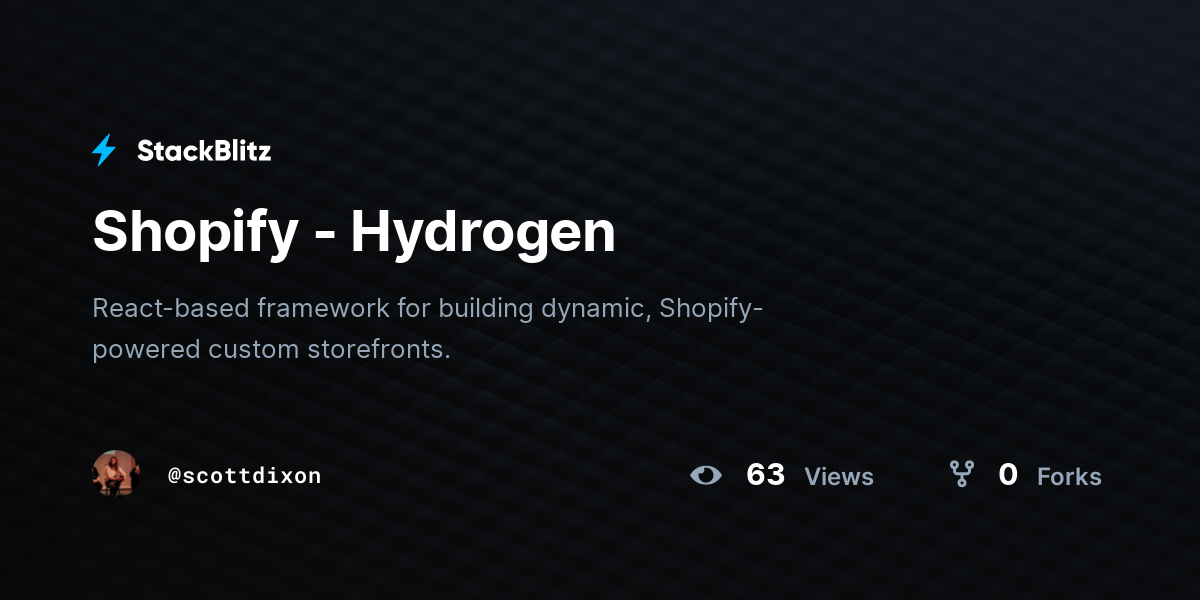 Shopify Hydrogen Stackblitz 