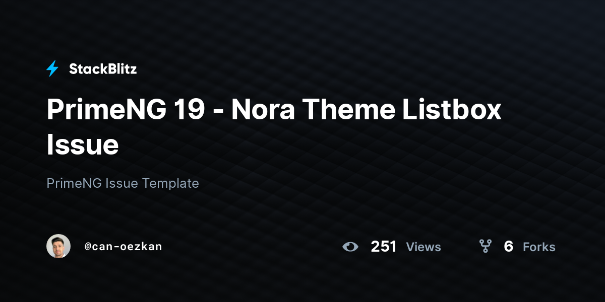 PrimeNG 19 - Nora Theme Listbox Issue - StackBlitz