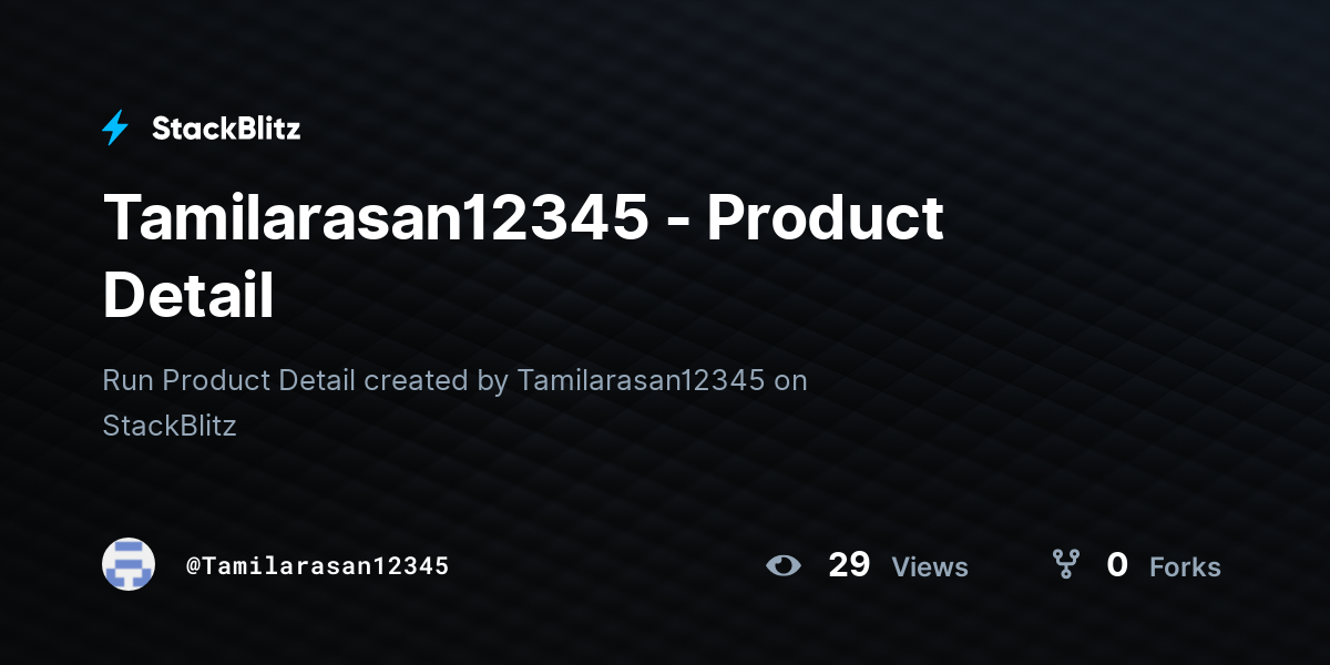 Tamilarasan12345 - Product Detail - StackBlitz
