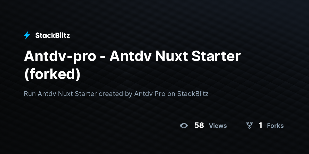Antdv-pro - Antdv Nuxt Starter (forked) - StackBlitz