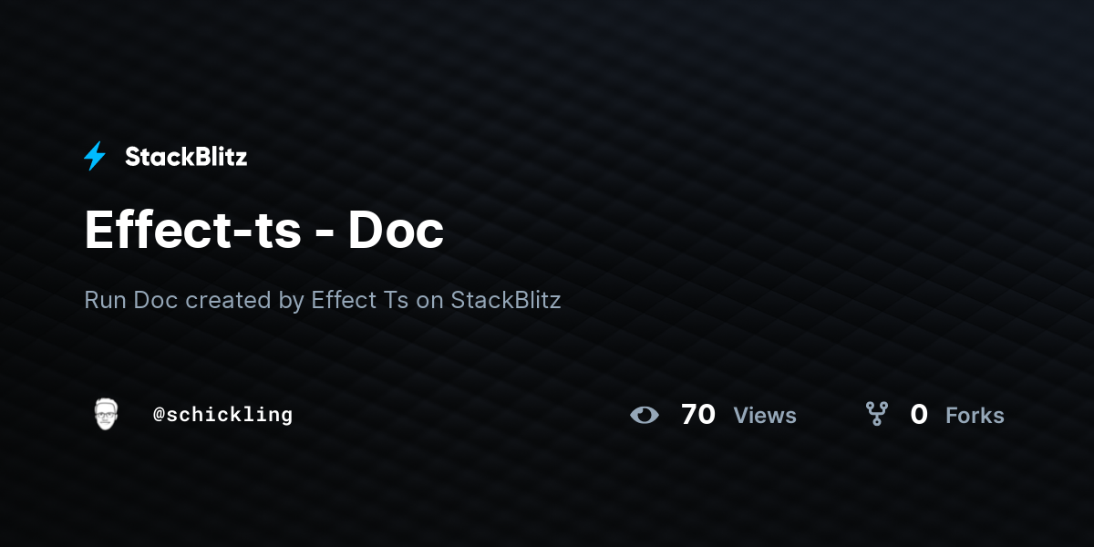 Effect-ts - Doc - StackBlitz