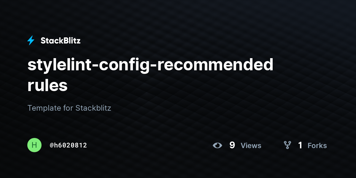 stylelint-config-recommended rules - StackBlitz