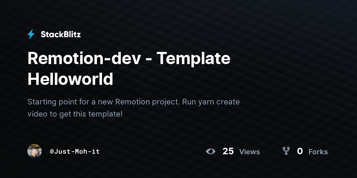 Remotion-dev - Template Helloworld - StackBlitz