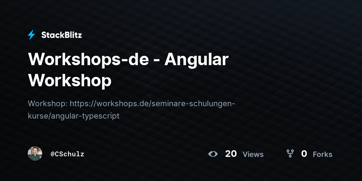 Workshops-de - Angular Workshop - StackBlitz
