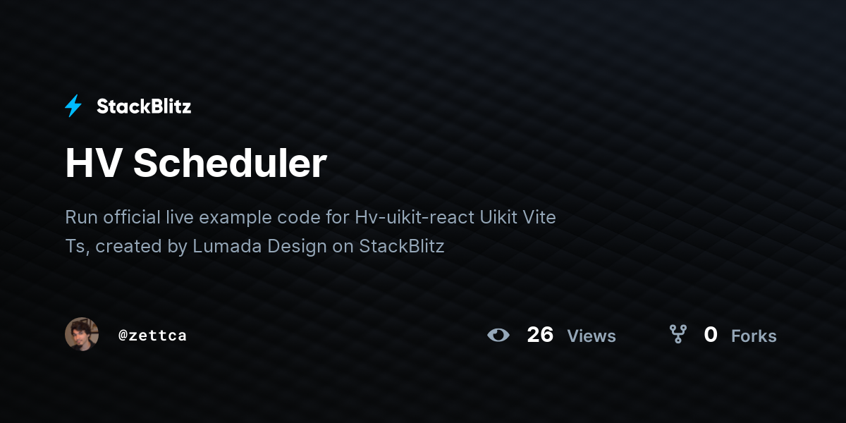 HV Scheduler - StackBlitz